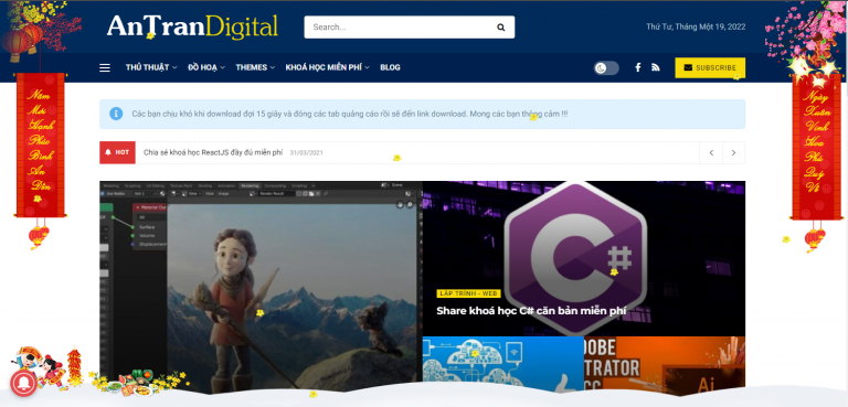 Code trang trí tết cho website đẹp mới nhất 2026