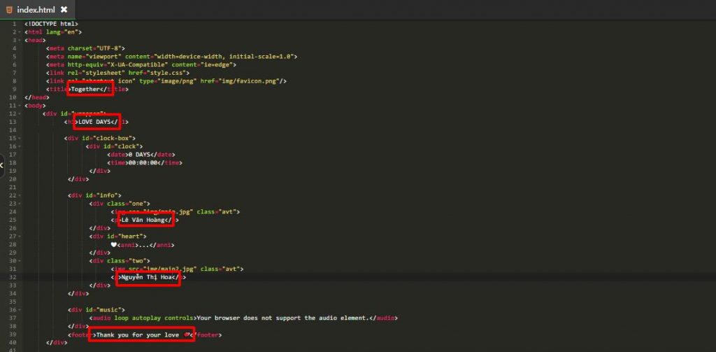 Share code web đếm ngày yêu cực đẹp - An Trần Digital