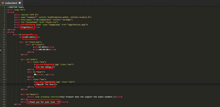 Share code web đếm ngày yêu cực đẹp - An Trần Digital